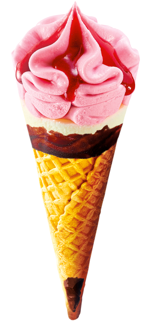 Mini Cône Glace Fraise Vanille Glaces Extrême
